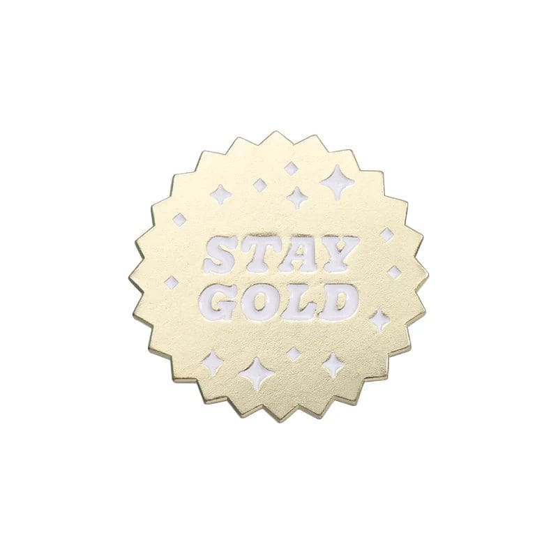 Merit ‘STAY GOLD’ Enamel Pin – Distinct Pins